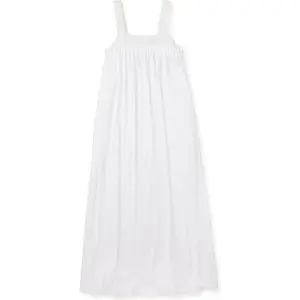PETITE PLUME Camille Luxe Pima Cotton Nightgown - White
