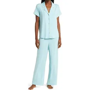 Nordstrom NORDSTROM Moonlight Eco Crop Pajamas Set Blue Aquatic