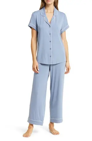 Nordstrom NORDSTROM Moonlight Eco Crop Pajamas Set Blue Infinity