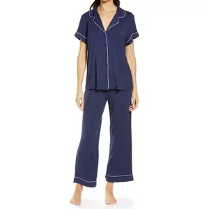 Nordstrom Moonlight Eco Crop Pajamas - Navy Peacoat