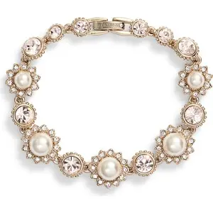 Marchesa Imitation Pearl Line Bracelet - Cream/silk/gold
