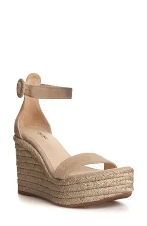 L'Agence Elysee Espadrille Platform Sandal Nude