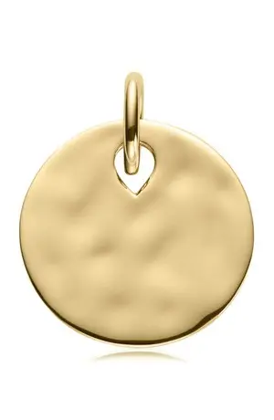 Monica Vinader Monica Vinader Hammered Pendant Charm Yellow Gold