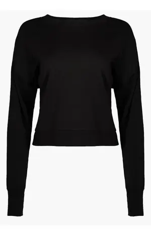 Sweaty Betty Cotton Blend Crop Sweatshirt - Black