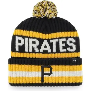 '47 47 Pittsburgh Pirates Cuffed Knit Hat With Pom - Black