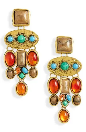 PETIT MOMENTS Dusk Statement Drop Earrings Gold