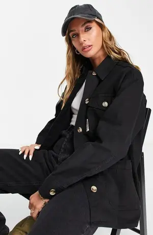 Topshop Oversize Cotton Shacket