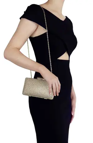 OLGA BERG Natasha Mesh Clutch - Gold