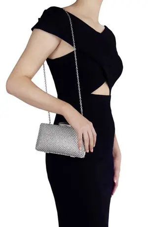 OLGA BERG Natasha Mesh Clutch - Silver