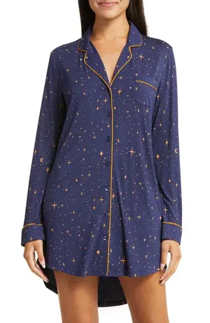Nordstrom Moonlight Eco Nightshirt Navy Starry Night