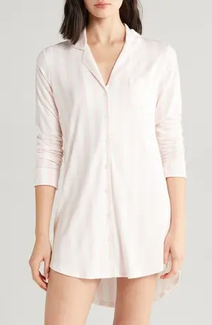 Nordstrom Moonlight Eco Nightshirt Pink Cake Medium Stripe