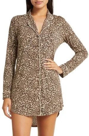 Nordstrom Moonlight Eco Nightshirt Tan Leopard Spots