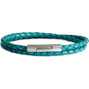JONAS STUDIO Jonas Studio Braided Leather Wrap Bracelet Turquoise