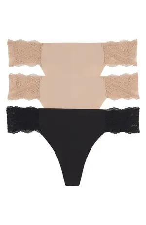 Wacoal B.bare Assorted 3-pack Thong Night/2 Au Nat