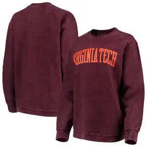 PRESSBOX Virginia Tech Hokies Comfy Cord Vintage Wash Basic Arch Pullover Sweatshirt