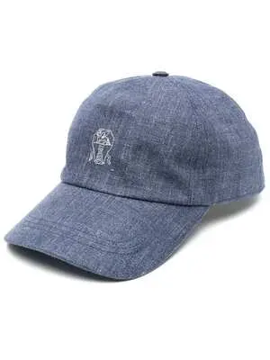 Brunello Cucinelli Embroidered Baseball Cap - Blue