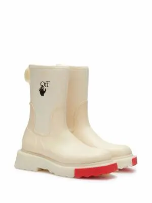 Off-White Logo-print Rain Boots - Neutrals