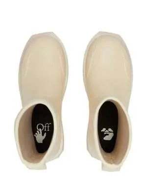 Off-White Logo-print Rain Boots - Neutrals
