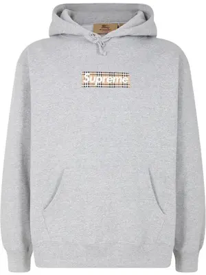 Supreme X Burberry Box Logo Hoodie - Grey