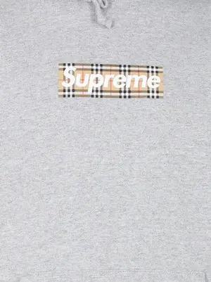 Supreme X Burberry Box Logo Hoodie - Grey