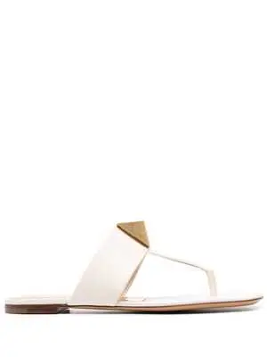 Valentino Garavani One Stud Flat Sandals - Neutrals