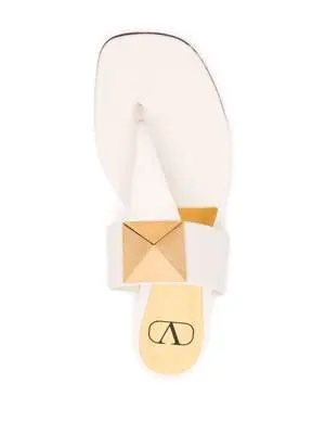 Valentino Garavani One Stud Flat Sandals - Neutrals
