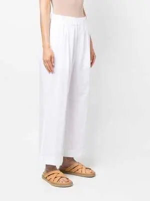 MAISON JEJIA Elasticated Waistband Cotton Culottes - White