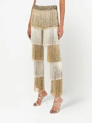 Dolce & Gabbana Beaded Fringing Lace Trousers