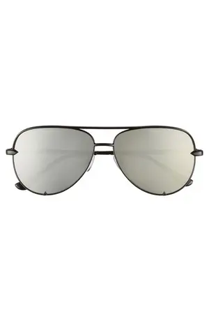 Quay High Key Mini Aviator Sunglasses - Black/ Silver