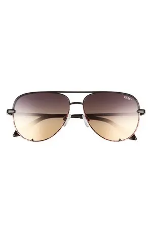 Quay QUAY High Key Mini Aviator Sunglasses Black Tort / Black To Gold