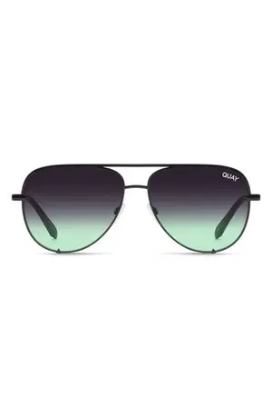 Quay QUAY High Key Mini Aviator Sunglasses Black/black Fade Mint