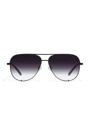 Quay High Key Mini Aviator Sunglasses - Black/fade To Clear