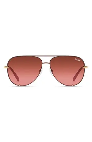 Quay QUAY High Key Mini Aviator Sunglasses Bronze/ Brown Pink