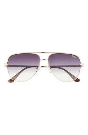 Quay QUAY High Key Mini Aviator Sunglasses Gold/ Black Fade
