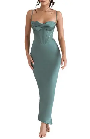 Corset Faux Leather Gown