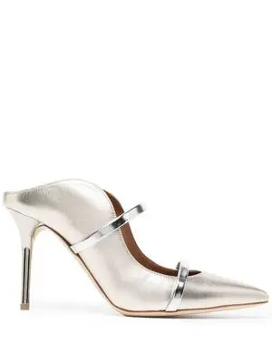 Malone Souliers Silver Tone Mules Clogs For Women
