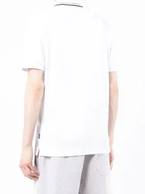BOSS Slim-fit Cotton Polo Shirt With Striped Collar - White