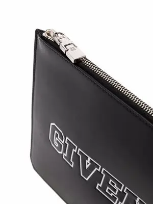Givenchy Embossed-logo Leather Clutch
