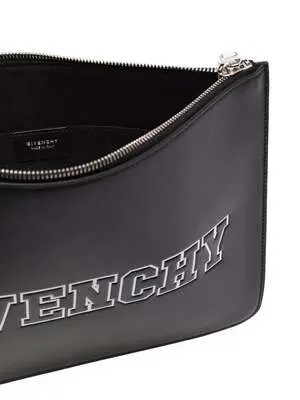 Givenchy Embossed-logo Leather Clutch