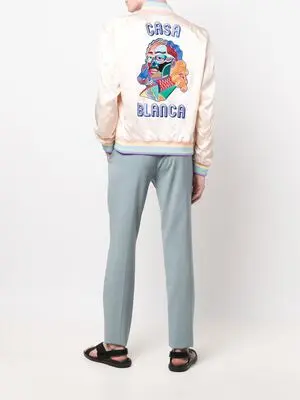 Casablanca Silk Logo-embroidered Bomber Jacket
