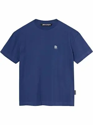 Palm Angels Monogram-embroidered T-shirt - Blue