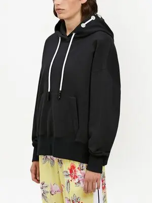 Palm Angels Cord Drawstring Hoodie - Black