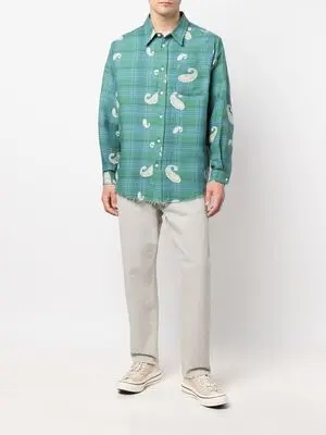 424 Check Print Octopus Shirt