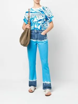 Alberta Ferretti Tie-dye Flared Jeans