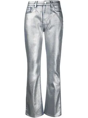 Alberta Ferretti Metallic Flared Jeans - Silver