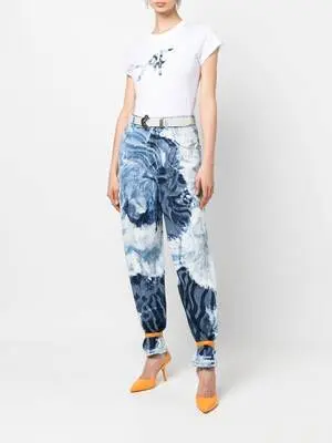 Alberta Ferretti Graphic Print Tapered Jeans
