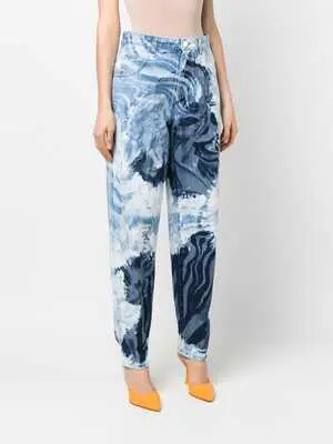 Alberta Ferretti Graphic Print Tapered Jeans