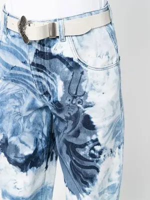 Alberta Ferretti Graphic Print Tapered Jeans
