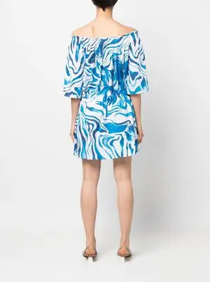 Alberta Ferretti Swirl Print Shift Dress