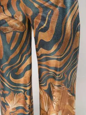 Alberta Ferretti Swirl Print Wide Leg Trousers